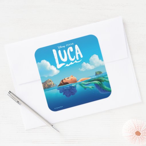 Luca | Human & Sea Monster Luca Theatrical Poster Square Sticker | Zazzle