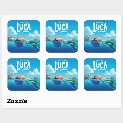 Luca | Human & Sea Monster Luca Theatrical Poster Square Sticker | Zazzle