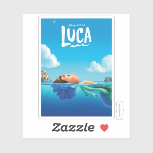 Luca | Human & Sea Monster Luca Theatrical Poster Sticker | Zazzle