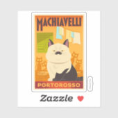 Luca | Machiavelli Cat Illustration Sticker | Zazzle