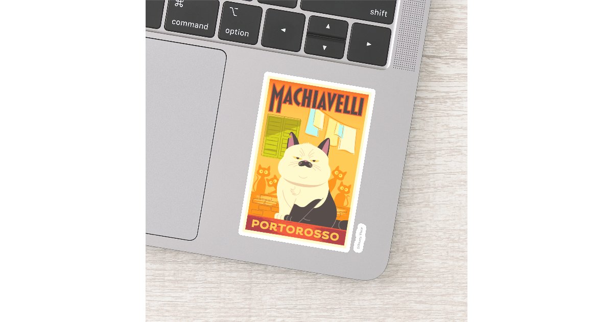 Luca | Machiavelli Cat Illustration Sticker | Zazzle