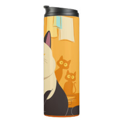 Luca | Machiavelli Cat Illustration Thermal Tumbler | Zazzle