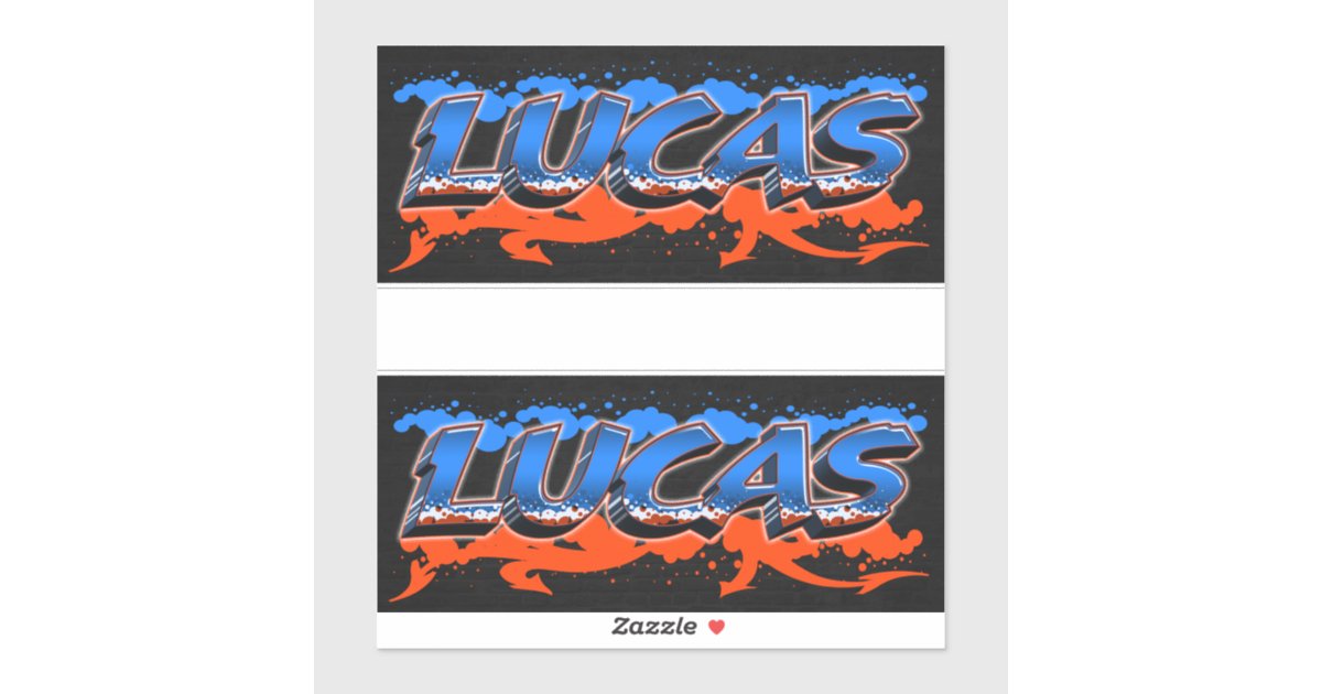 Lucas First Name Graffiti Sticker | Zazzle