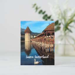 Lucerne Chapel bridge in Switzerland Postcard | Zazzle