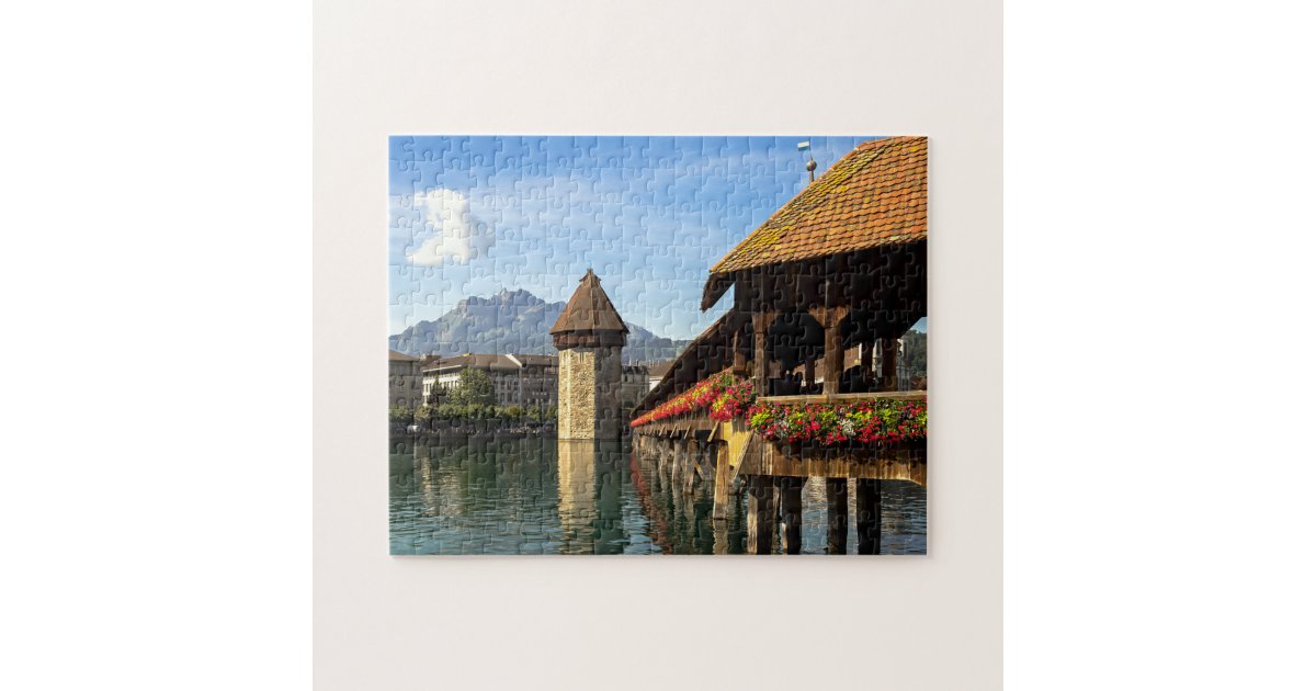 Lucerne Covered Bridge Jigsaw Puzzle | Zazzle