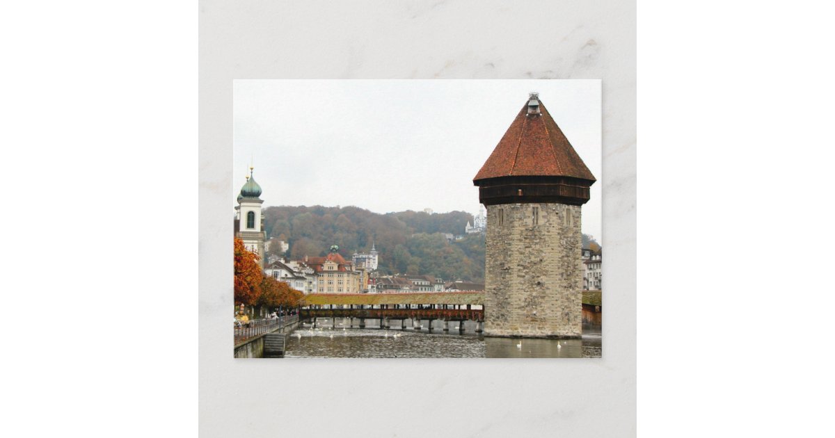 Lucerne old city - Mill bridge Postcard | Zazzle