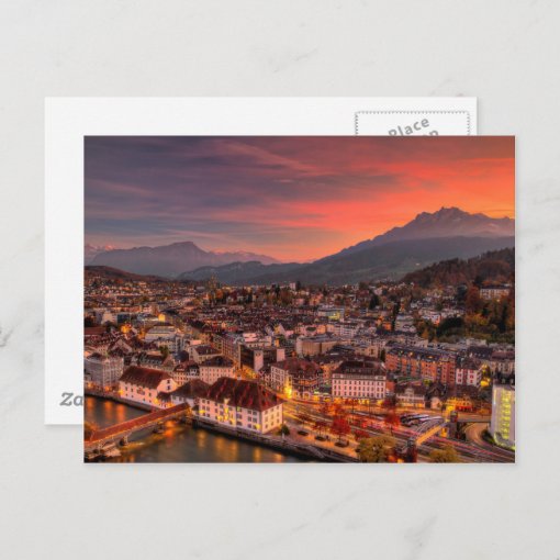 Lucerne Switzerland HDR Fine Art Print Postcard | Zazzle