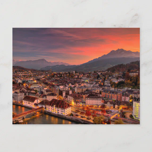 Lucerne Switzerland HDR Fine Art Print Postcard | Zazzle
