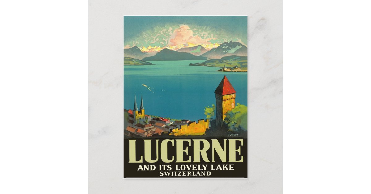 Lucerne, Switzerland, view on lake and mountins Postcard | Zazzle