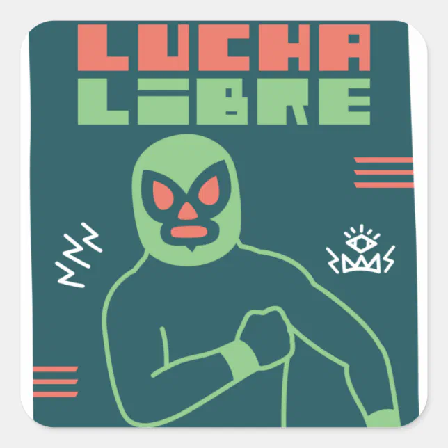 LUCHA LIBRE#120 SQUARE STICKER | Zazzle