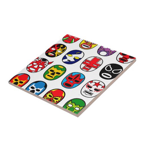 Lucha Libre Luchador Mexican Wrestling Masks Tile | Zazzle