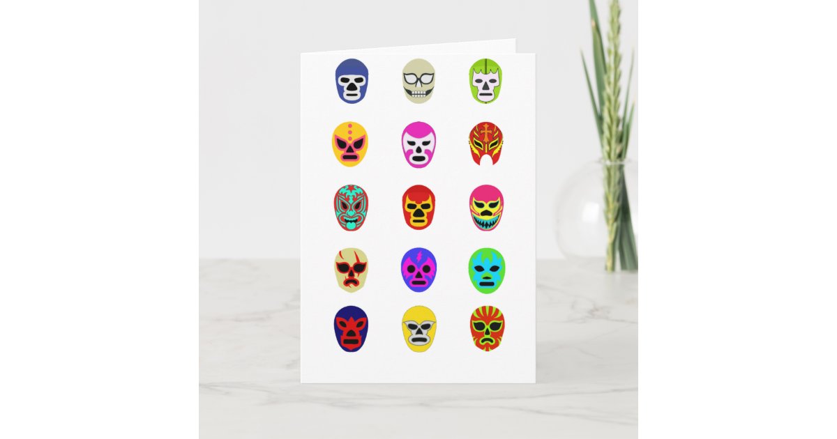 Lucha Libre Mask Mexican Wrestling Card | Zazzle