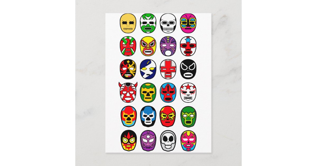 Lucha Libre Mask wrestler Mexican Wrestling Postcard | Zazzle