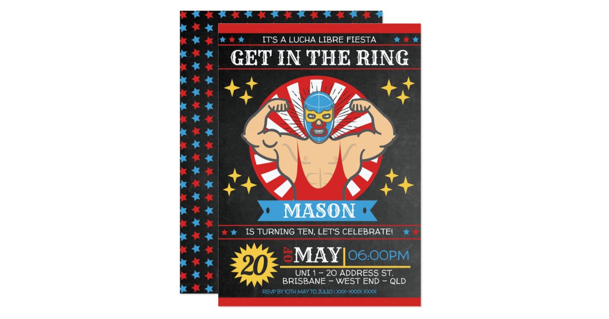 Lucha Libre Mexican Birthday Party Invitation | Zazzle.com