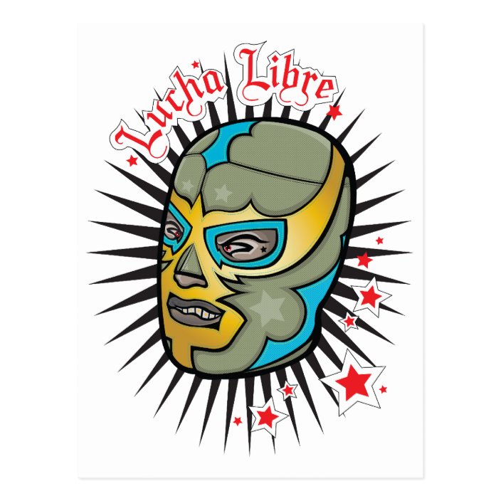 Lucha Libre Mexican Wrestling Mask Postcard | Zazzle.com