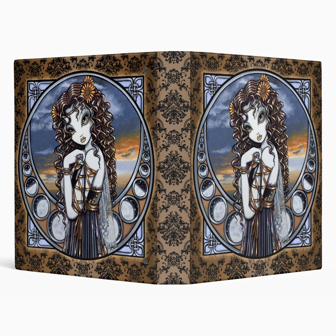 "Lucia" Gothic Flower Moon Fairy Art Binder | Zazzle