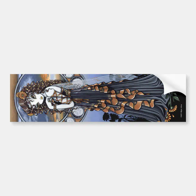 "Lucia" Moon Phase Fairy Art Sticker | Zazzle
