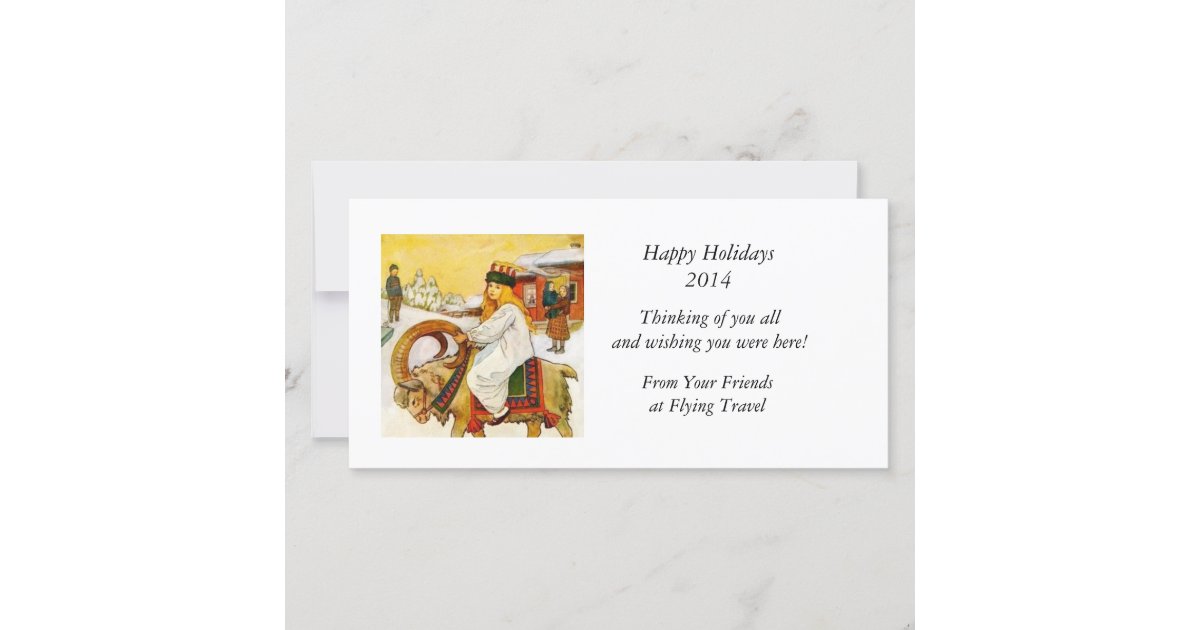 Lucia Rides the Jul Goat Holiday Card | Zazzle