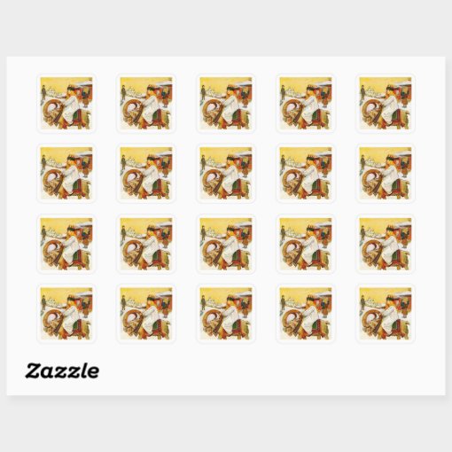 Lucia Rides the Jul Goat Square Sticker | Zazzle