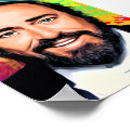 Luciano Pavarotti Colored Portrait Poster | Zazzle