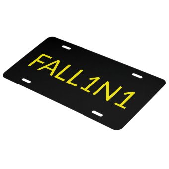 Lucifer FALL1N1 License Vanity Plate | Zazzle
