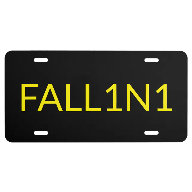 Lucifer FALL1N1 License Vanity Plate | Zazzle