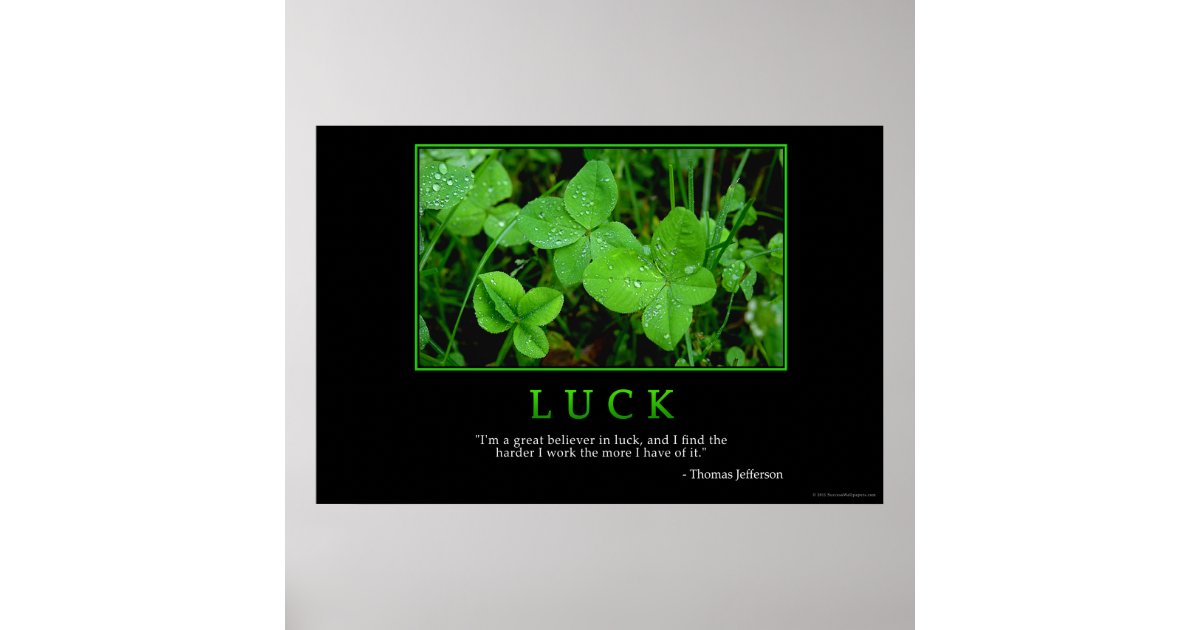 Luck Poster | Zazzle