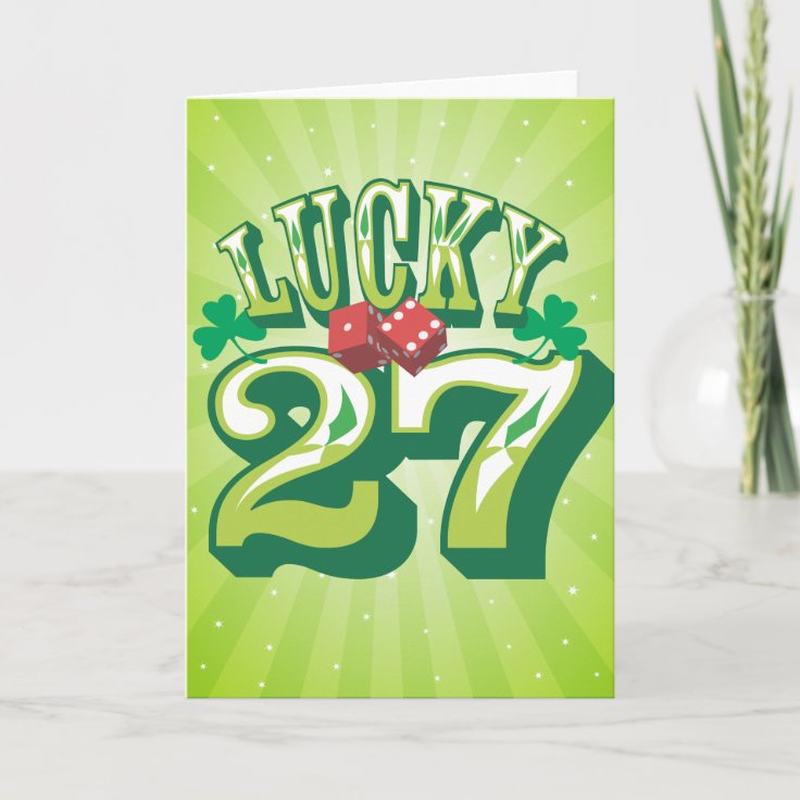 Lucky 27 Birthday Card | Zazzle