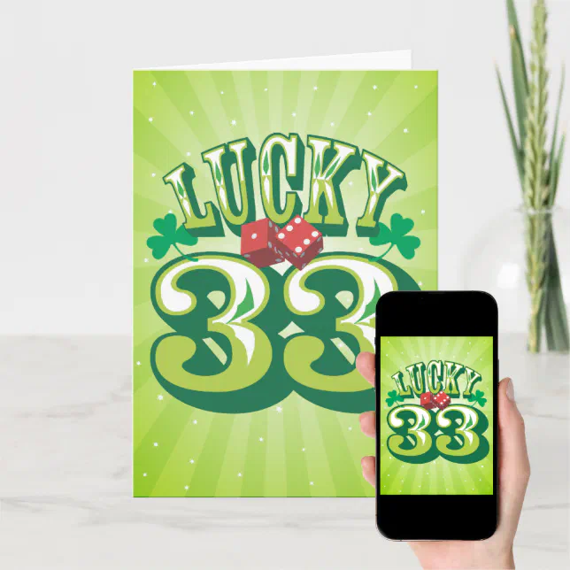 Lucky 33 Birthday Card | Zazzle