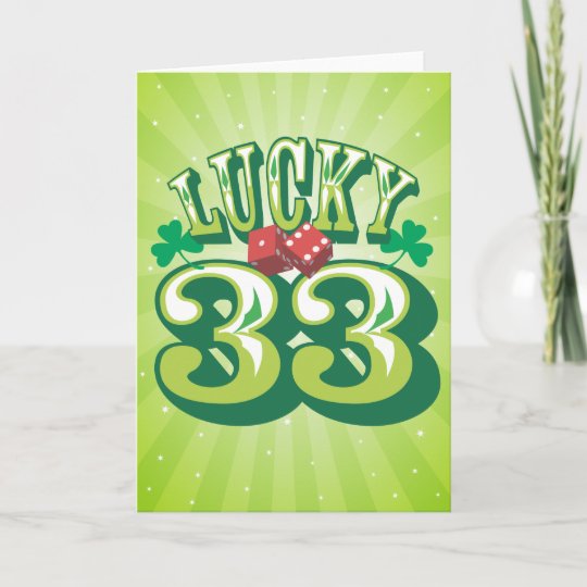 Lucky 33 Birthday Card | Zazzle.com
