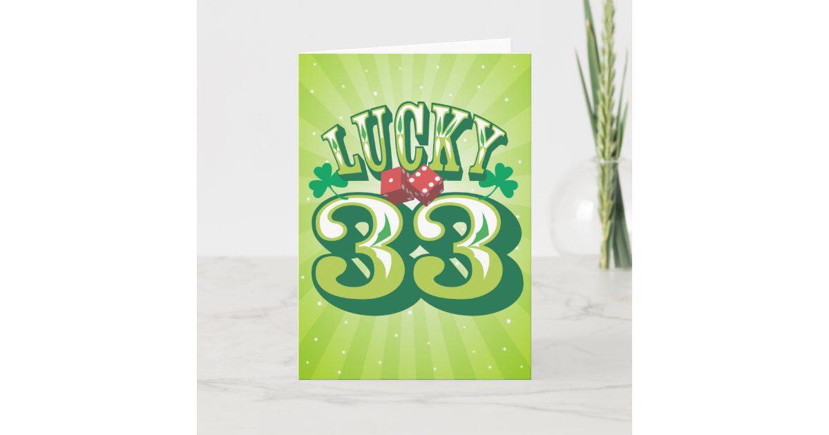 Lucky 33 Birthday Card | Zazzle