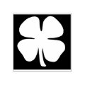 Lucky 4 Leaf Irish Clover inverted lg rubber stamp | Zazzle