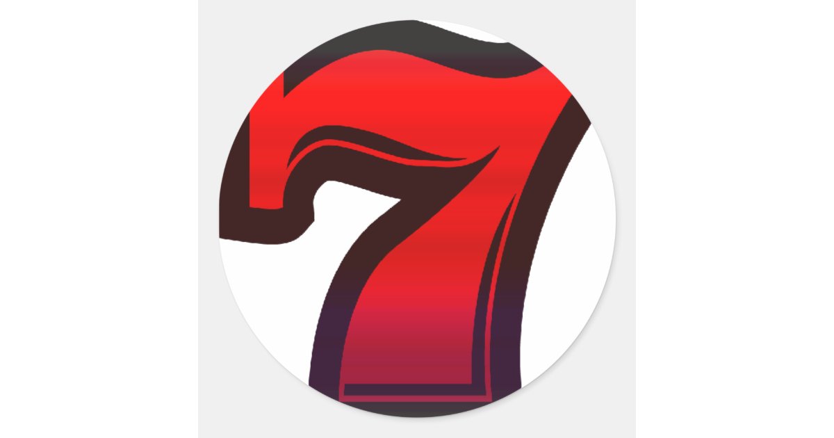 Lucky 7s classic round sticker | Zazzle