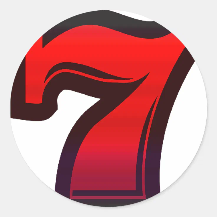 Lucky 7s classic round sticker | Zazzle