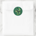 Lucky Black Serpent in Clover All Snakes Day Classic Round Sticker | Zazzle