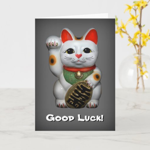 Lucky Cat Good Luck Card | Zazzle