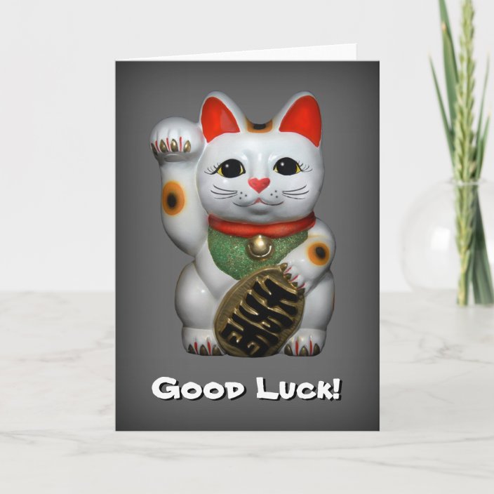 Lucky Cat Good Luck Card | Zazzle.com
