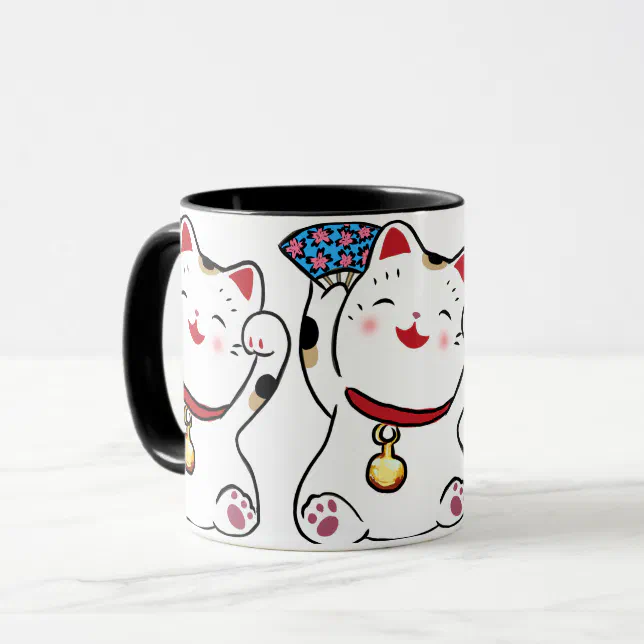 Lucky Cat Maneki Neko mug | Zazzle