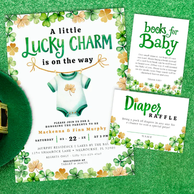 Lucky Charm Irish Baby Shower Invitation | Zazzle
