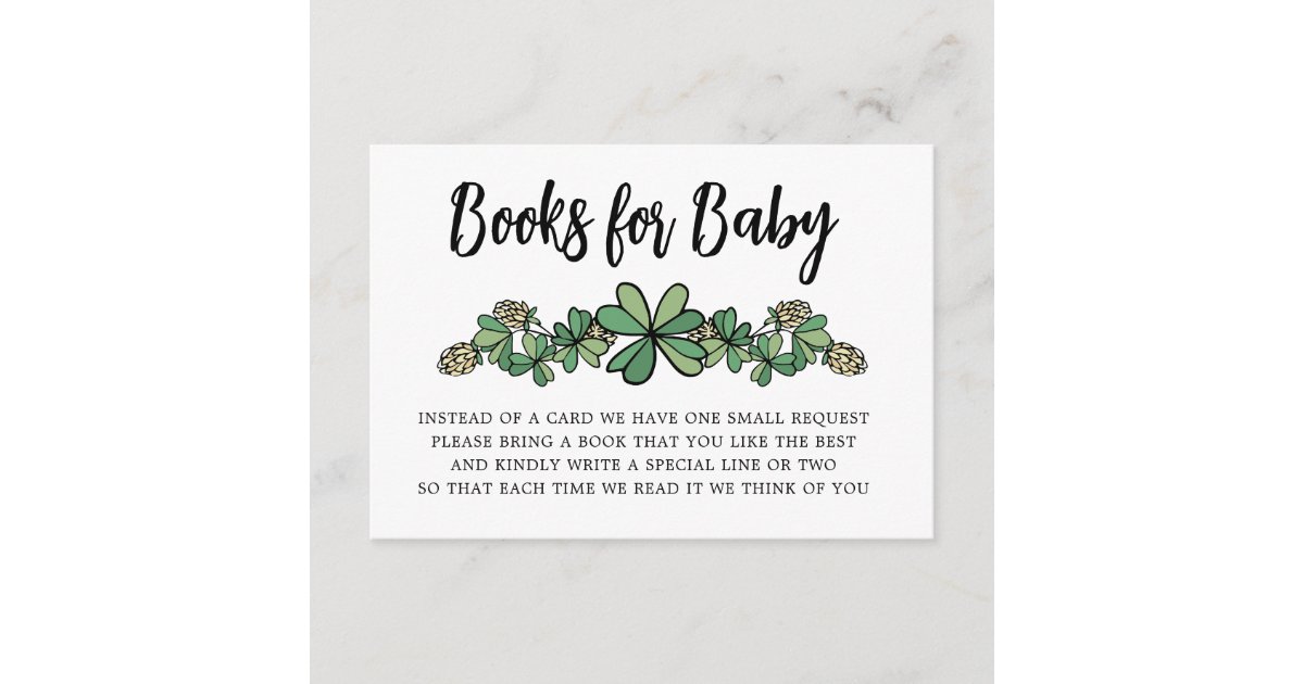 Lucky Clover For Baby Gender Neutral Baby Shower Enclosure Card | Zazzle