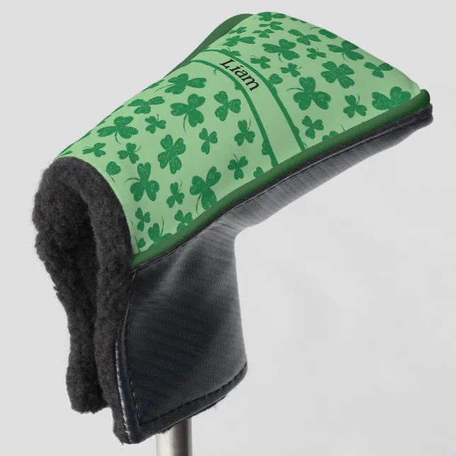 Lucky Clover Green Personalized Golf Putter Cover | Zazzle