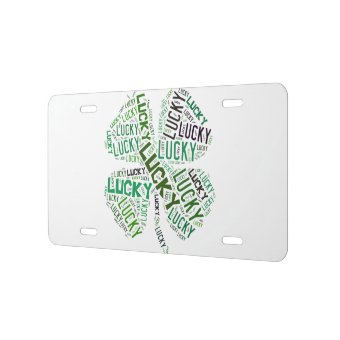 Lucky Clover Word Art License Plate | Zazzle