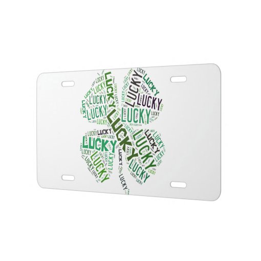 Lucky Clover Word Art License Plate | Zazzle