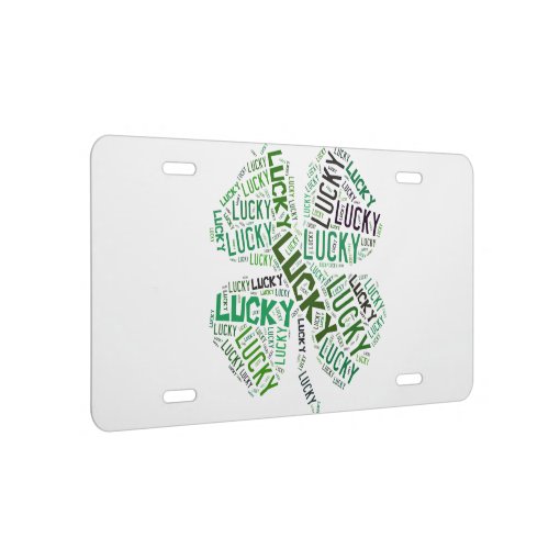 Lucky Clover Word Art License Plate | Zazzle