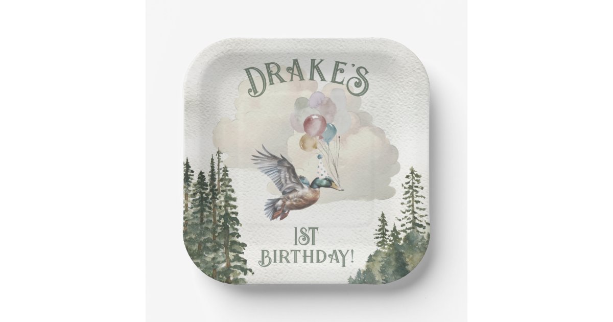 Lucky Duck 1st Birthday Party Paper Plates | Zazzle
