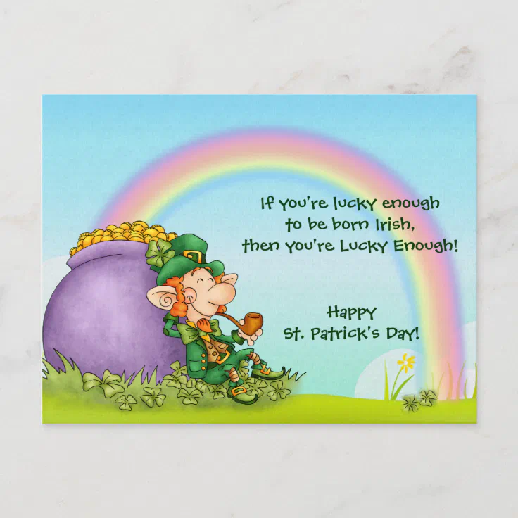 Lucky Enough Leprechaun - Customize Postcard | Zazzle