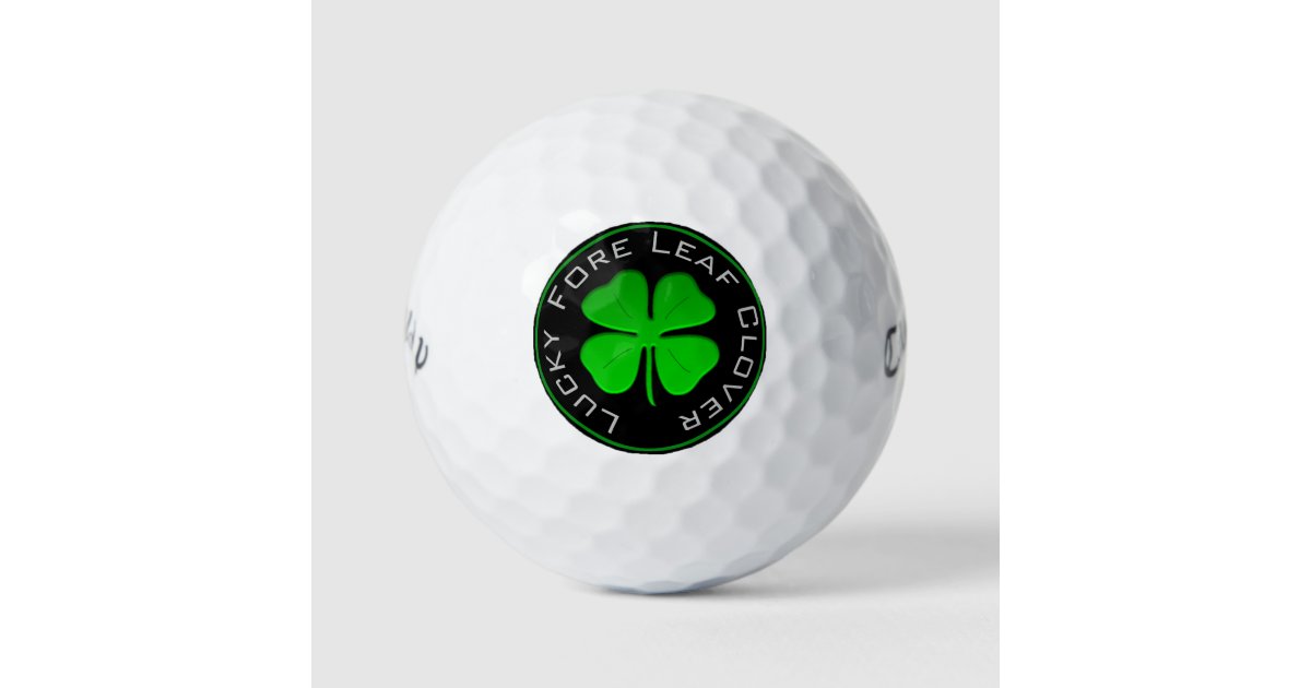 Lucky Fore Leaf Clover Golf Balls | Zazzle
