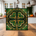 Lucky Four-leaf clover luxury Ceramic Tile | Zazzle