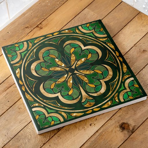 Lucky Four-leaf clover luxury Ceramic Tile | Zazzle