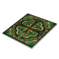 Lucky Four-leaf clover luxury Ceramic Tile | Zazzle